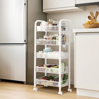 Kitchen Rack Household Floor-Standing Multi-Layer Storage Rack Movable ...