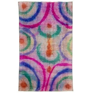 Hand-knotted Color Transition Multi Color Wool Rug - 6'2" x 9'7" - Bed ...