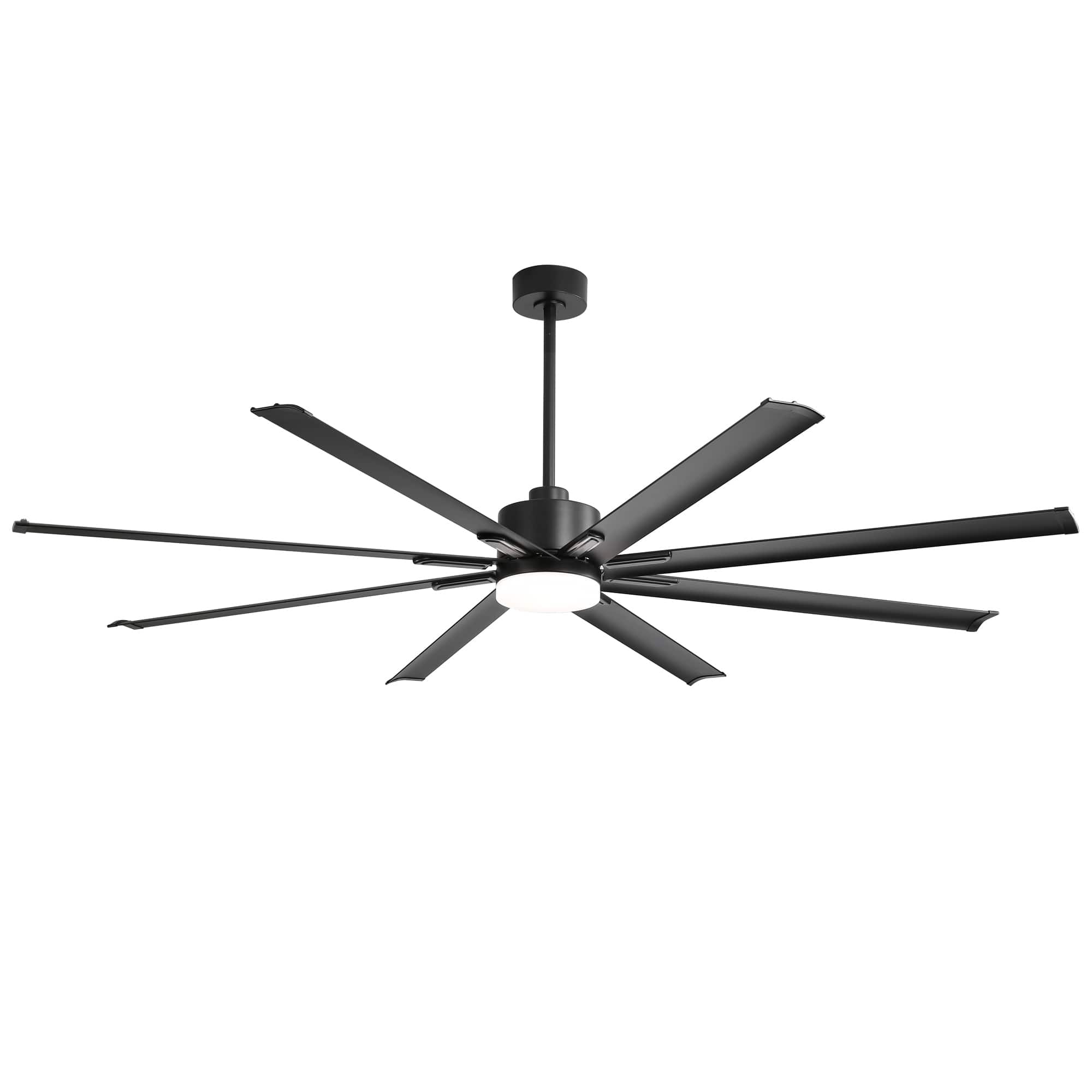 84" LED Black Ceiling Fan with Light Kit and Remote-8 Aluminum blade ...