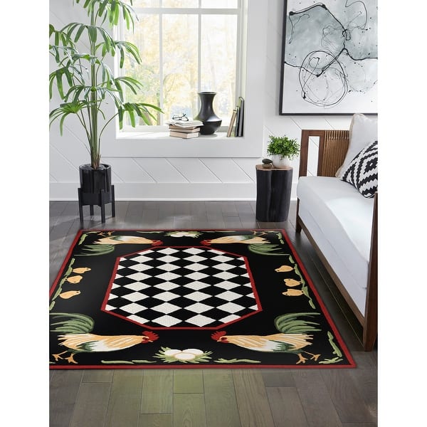 Liora Manne Frontporch Rooster Indoor/Outdoor Rug - 5' x 7'6" - Bed ...