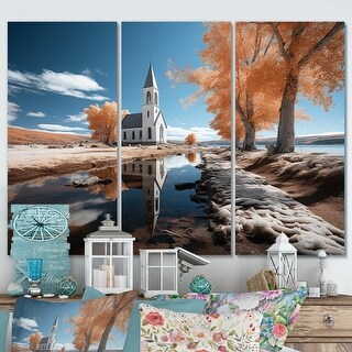 Designart "Landscape Church Sacred Reflections I" Spiritual Wall Art ...