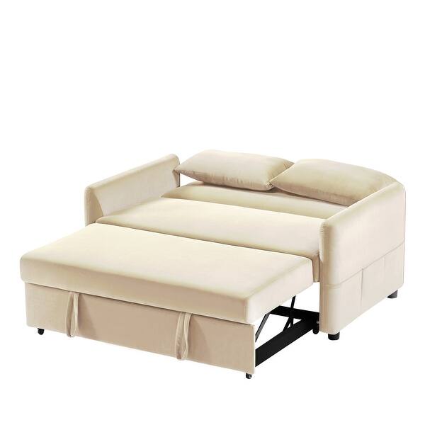 Convertible Multifunctional Sofa Chair Bed Velvet Upholstered Couch Bed ...