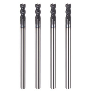 4pcs Square End Mills 1/8" Cutting Dia 4 Flutes Tungsten Steel Carbide ...