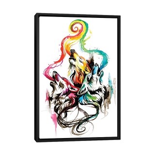 iCanvas "Howling Wolf Triad I" by Katy Lipscomb Framed Canvas Print ...