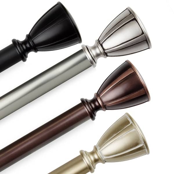 InStyleDesign Haiz 1 inch Diameter Adjustable Curtain Rod - Bed Bath ...