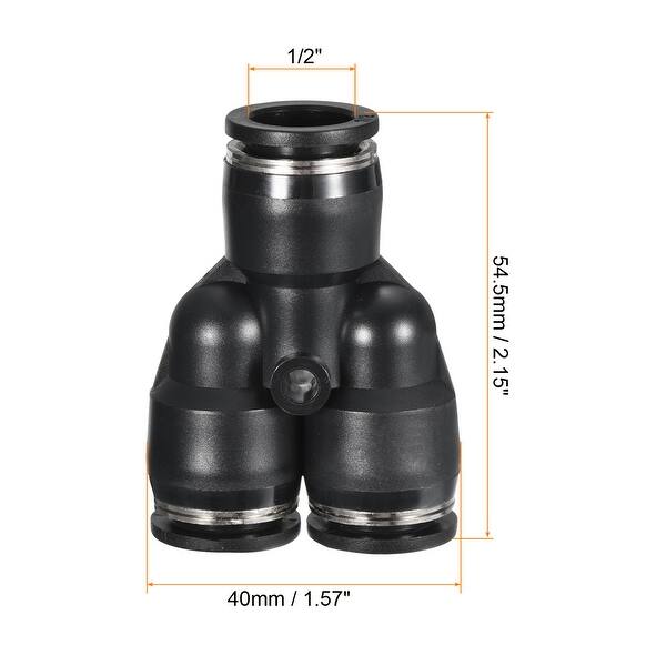 10Pcs Y Shape 1/4" Push to Connect Pneumatic Air Line Fitting Black ...