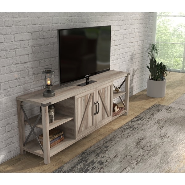 TV Stand Wood Metal TV Console Industrial Entertainment Center ...