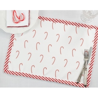Table Mats With Candy Cane Design (Set of 4) - Bed Bath & Beyond - 34626737