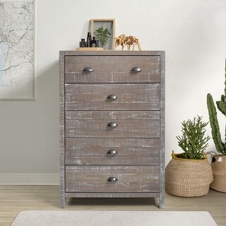 Hampton Five Drawer Chest - Granite Grey Finish - Bed Bath & Beyond ...