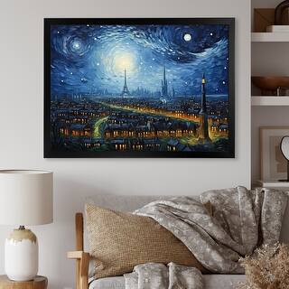Designart "Masterpiece Paris City The Starry Night II" Architecture ...