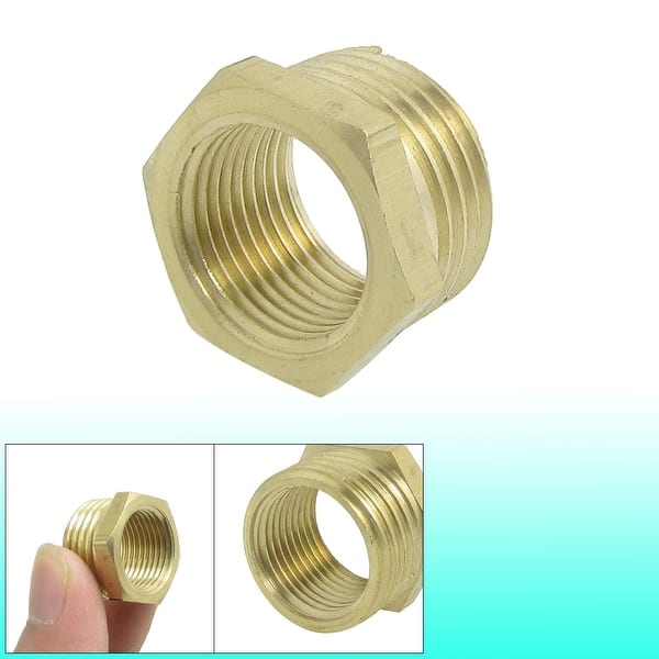 Pipe Reducer 20 x 15mm Hex Bushing Connector Ulkwt - Gold Tone - Bed ...