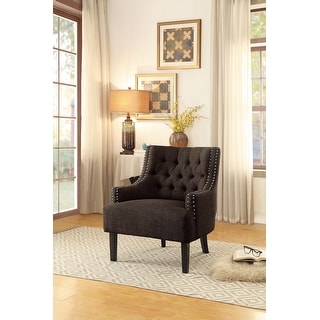 Modern Traditional Accent Chair Button Tufted Textured Fabric ...