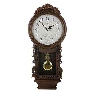 Bedford Clock Collection Chestnut Chiming Pendulum Wall Clock - Bed ...