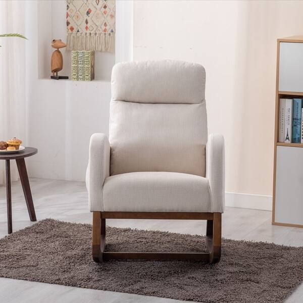 Beige Comfortable Rocking Chair Living Room Chair - Bed Bath & Beyond ...