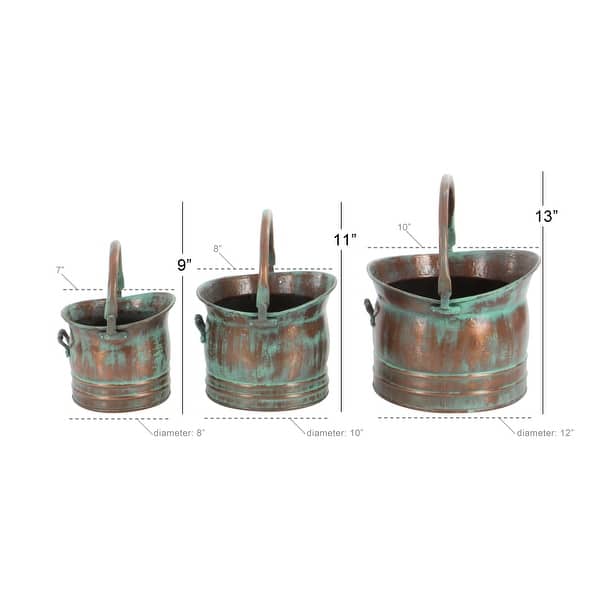 Rustic Copper 3-piece Planter Set - On Sale - Bed Bath & Beyond - 8636119