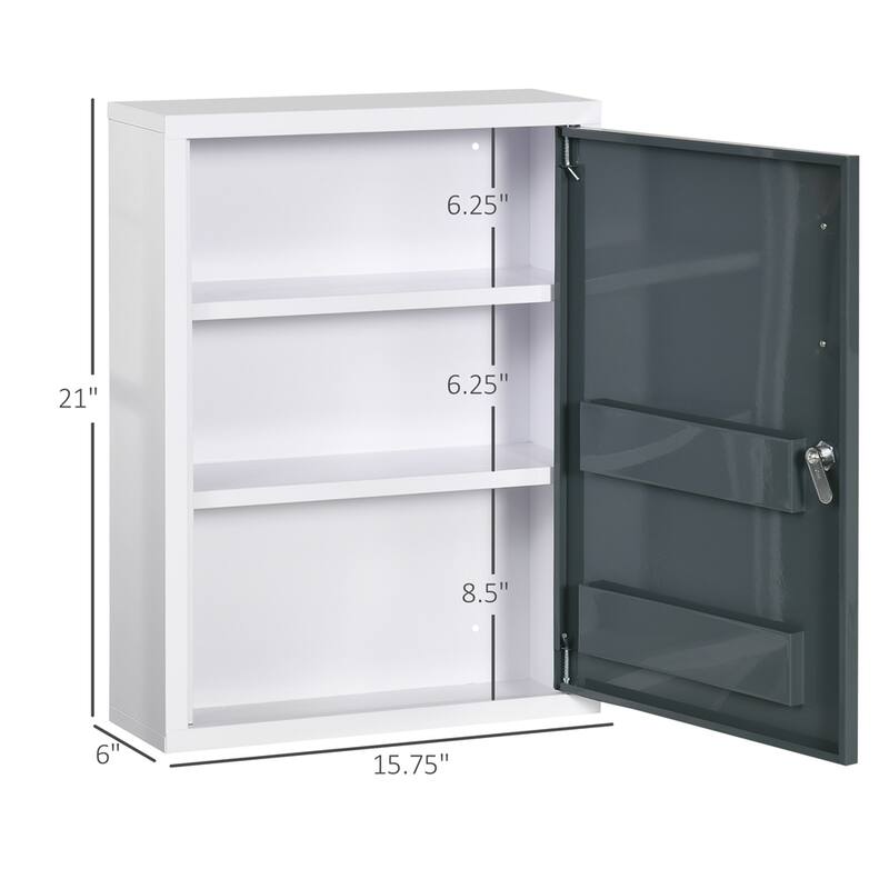 Bathroom Medicine Cabinet with Shelves,Locking Medical Cabinet ...