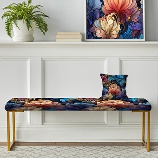 Victorian Nouveau Elegance Victorian Pattern - Floral Upholstered Bench ...