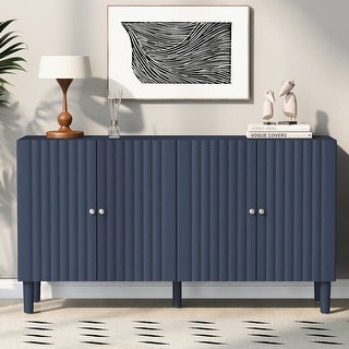 Navy Blue Buffet Sideboard Storage Cabinet Server Table Entry Cabinet ...