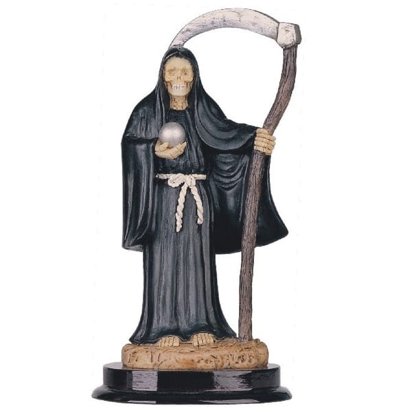 Q-Max 5"H Black Santa Muerte Holding Scythe Statue Our Lady of the Holy ...