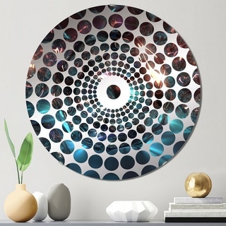 Designart "Liquid Crystal Atom II" - Modern Fractals Concentric Circles ...
