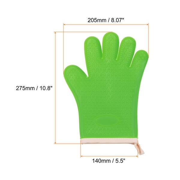 2pcs Silicone Oven Mitts Heat Resistant Rubber Oven Gloves - Bed Bath ...