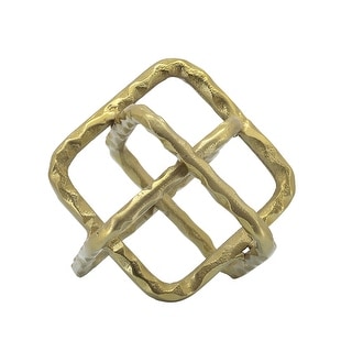 7" Square Orb Decor Contemporary Abstract Metallic Gold Metal ...