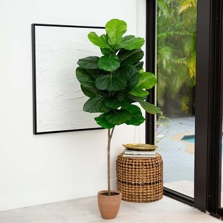 Potted Fiddle Leaf Fig Artificial Tree - 6' - Green - Bed Bath & Beyond ...