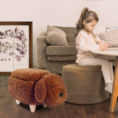 Dog Animal Storage Ottoman, Cute upholstered Footrest/Foot Stool/Kids ...