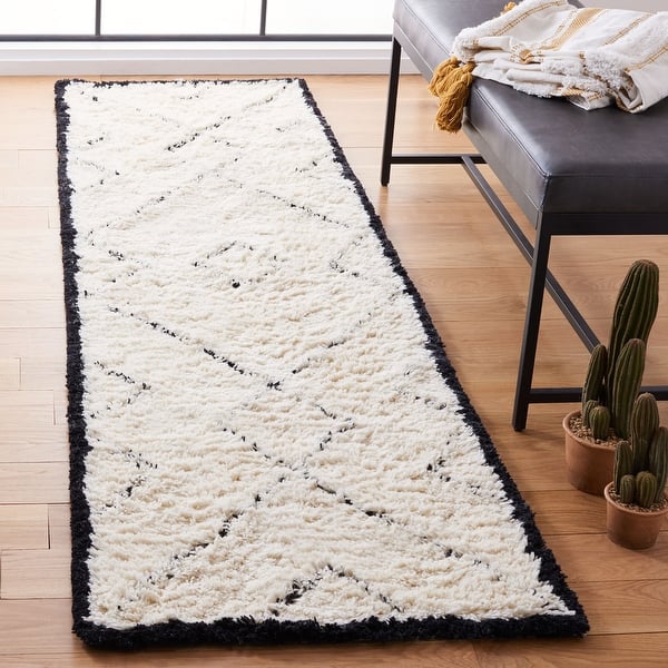 SAFAVIEH Handmade Casablanca Shag Kanami 1-inch Thick Wool Rug - On Sale - Bed Bath & Beyond ...