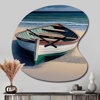 Designart - Boat On The Seashore II - Coastal Boat Large Wall Clock in ...
