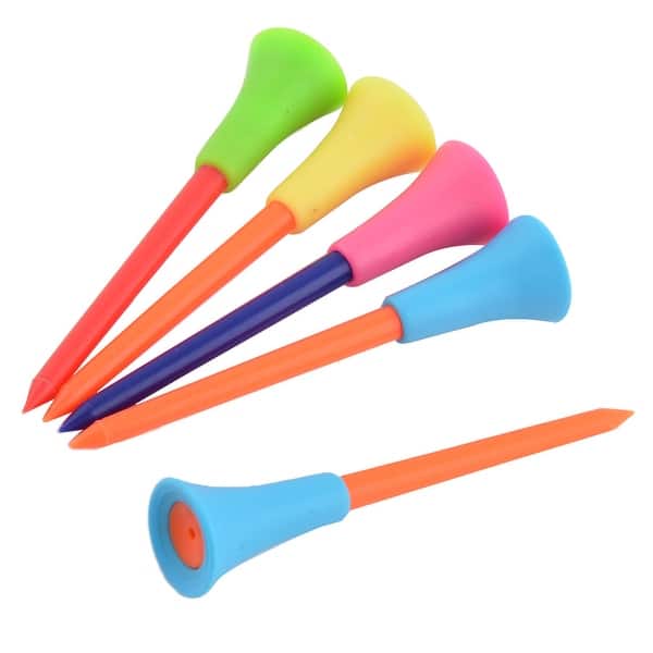 Rubber Head Plastic Funnel Shape Golf Ball Tee Holder Lift Drag 5 Pcs ...