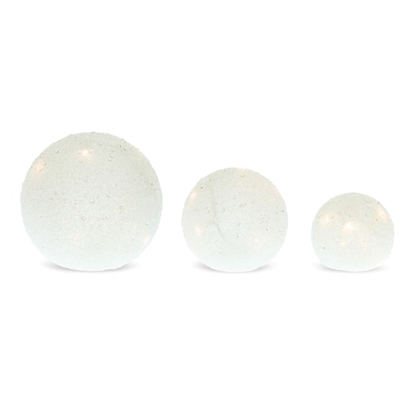 Set of 3 LED Frosted Glass Globes with Timer 8" - Bed Bath & Beyond ...