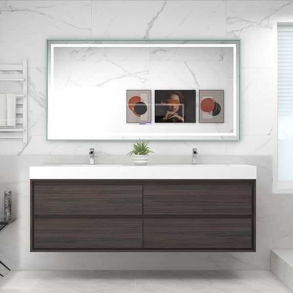 Morava 72" Floating Vanity with Double Sink - Bed Bath & Beyond - 37308533