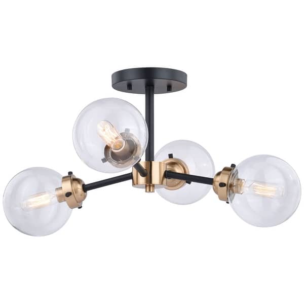 Orbit Sputnik Bronze Industrial Semi-flush Ceiling Light Fixture - Bed ...