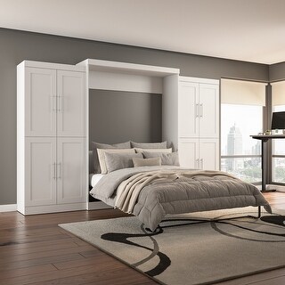 Pur Queen Murphy Bed with Storage Cabinets (136W) by Bestar - Bed Bath ...