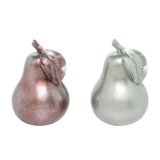 Transpac Resin 6 in. Multicolor Christmas Pear Decor Set of 2 - Bed ...