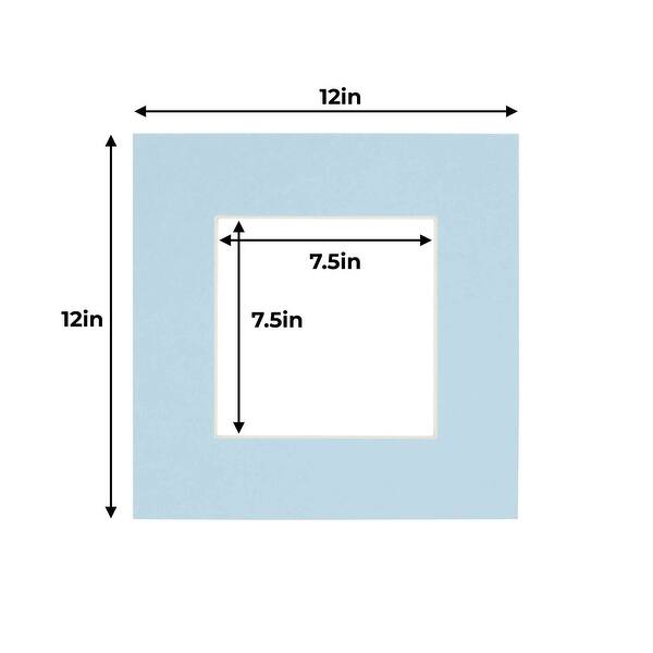 12x12 Mat for 8x8 Photo - Baby Blue Matboard for Frames Measuring 12 x ...