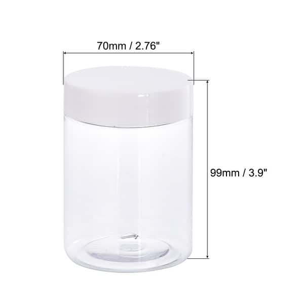 Round Plastic Jars with White Screw Top Lid, 2Pcs - Bed Bath & Beyond ...