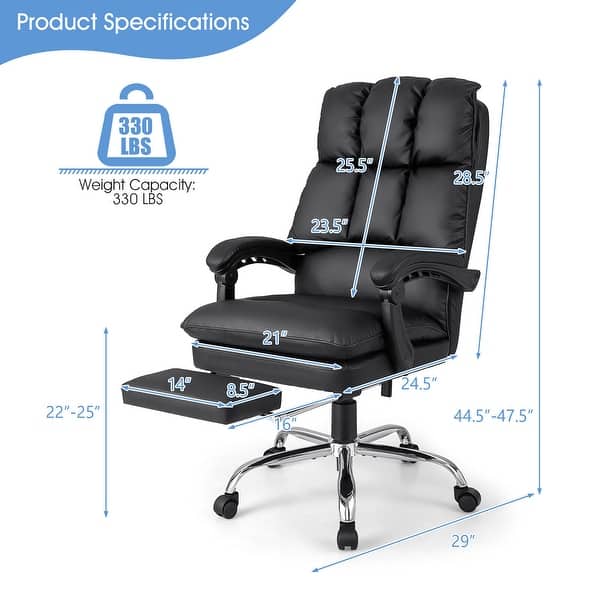 Gymax High Back Reclining Office Chair Ergonomic Computer Desk Chair ...