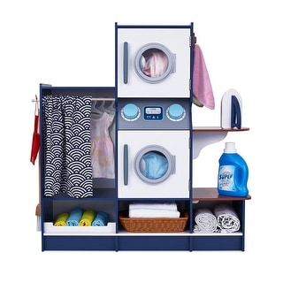 Kids Washer and Dryer Playset, Wooden Pretend Kids Laundry Playset ...