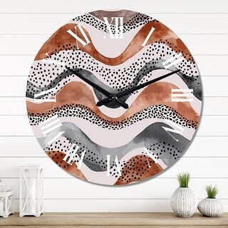 Designart 'Wavy Pattern In Natural Geo Style I' Modern wall clock - Bed ...