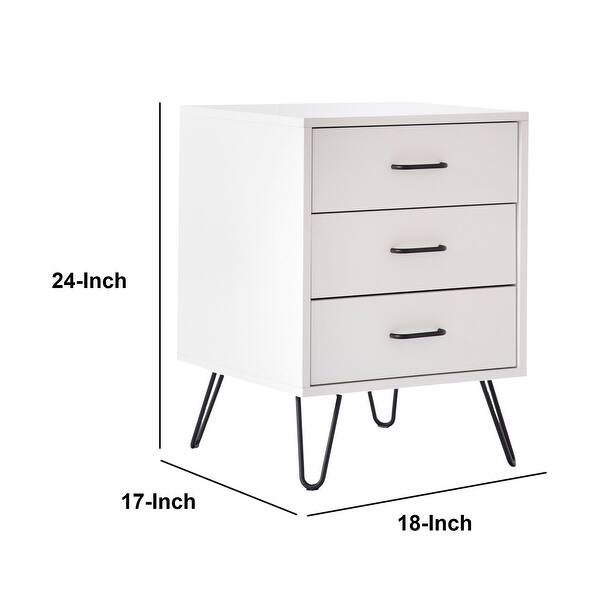 Modern Exquisite Bedside Tables 3 large-capacity Drawers U-shaped Pinch ...