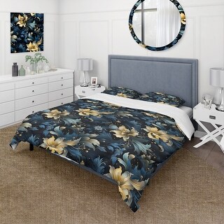 Designart "Enigmatic Nights Moody Patterns I" Yellow Cottage Bedding ...