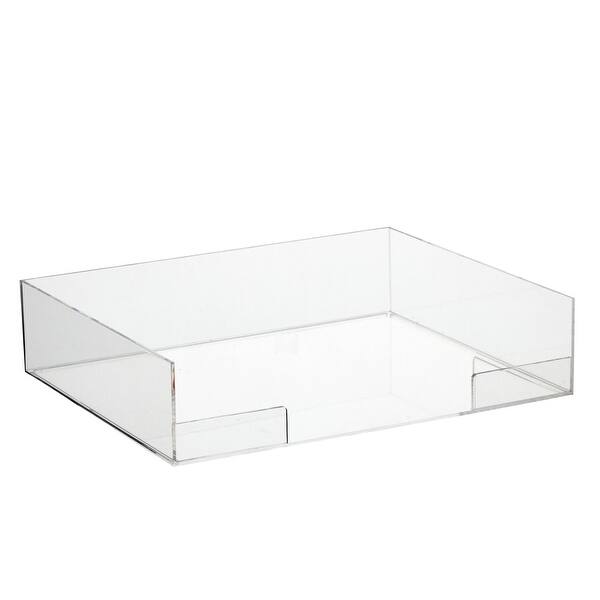 2x Clear Acrylic Paper File Organizer Tray, Stackable for Desk Home and ...