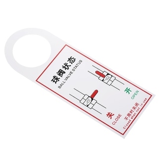 Valve Identifier Tag "Ball Valve Status" Open Close Label, Black on ...