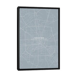 iCanvas "Houston City Map Simple Color" by WallDecorAddict Framed ...