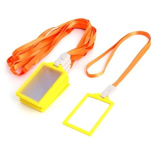 Office Plastic Vertical Work Employee Badge ID Card Holder Yellow ...