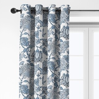 Bronte Cornflower Cotton Grommet Top Drapery Panel Set of 2 - Bed Bath ...