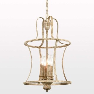 4 light farmhouse chandelier industrial distressed off-white dining ...