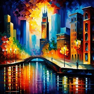 Designart "Colorful Chicago Downtown" Cityscapes Framed Canvas Art ...